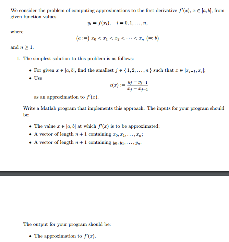Solved We consider the problem of computing approximations | Chegg.com