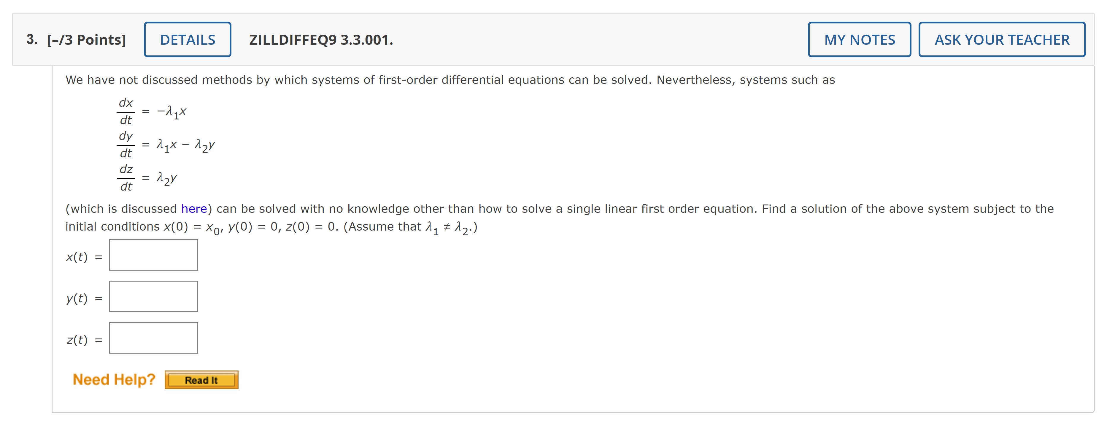 Solved −/3 Points] ZILLDIFFEQ9 3.3.001. We have not | Chegg.com