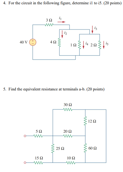 Solved 4. For the circuit in the following figure, determine | Chegg.com