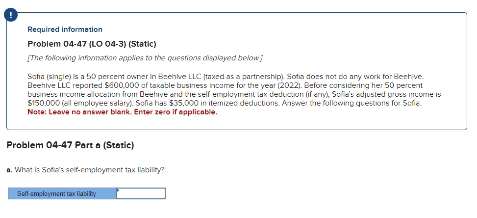 Solved Required information Problem 04-47 (LO 04-3) (Static) | Chegg.com Solved Required information Problem 04-47 (LO 04-3) (Static) | Chegg.com