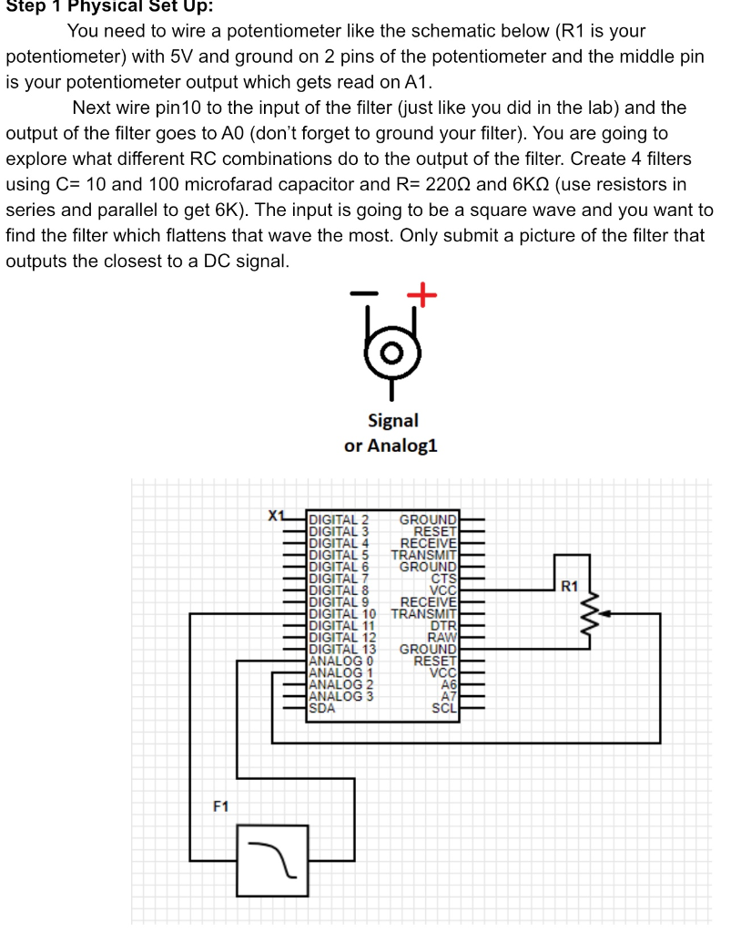 Your assignment is to use a potentiometer as a | Chegg.com