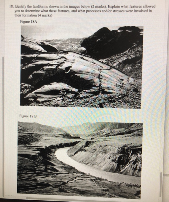Solved 18. Identify the landforms shown in the images below | Chegg.com