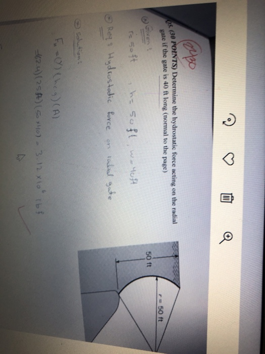 Solved 30 POINTS) Determine the hydrostatic force acting on | Chegg.com