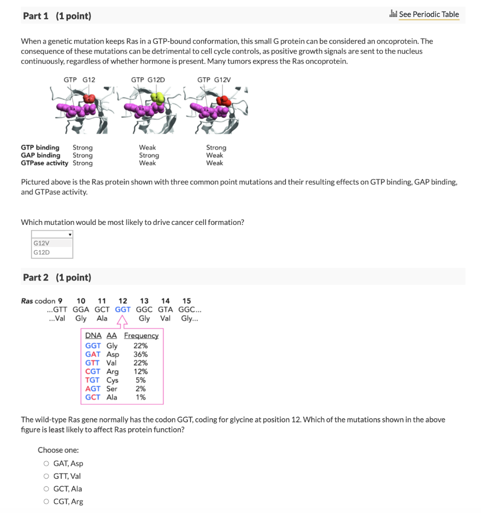 Solved Part 1 (1 point) I See Periodic Table When a genetic | Chegg.com