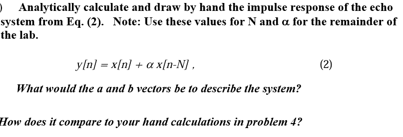 Solved Analytically calculate and draw by hand the impulse | Chegg.com