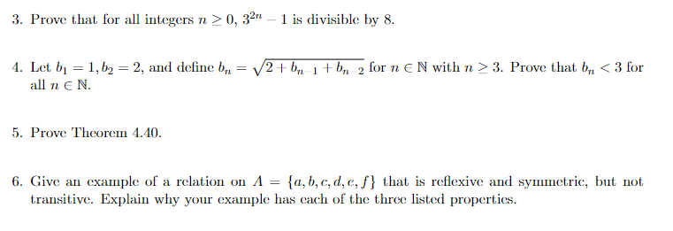 Solved 3. Prove that for all integers n≥0,32n−1 is divisible | Chegg.com