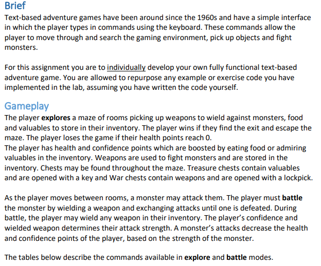 Text-based adventure games have been around since the | Chegg.com