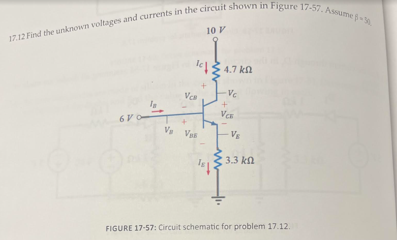 Solved 17.12 Find the unknown voltages and currents in the | Chegg.com