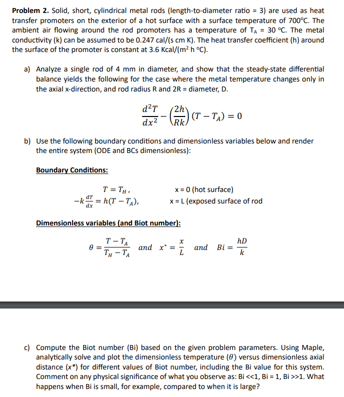 Solved Problem 2. ﻿Solid, short, cylindrical metal rods | Chegg.com