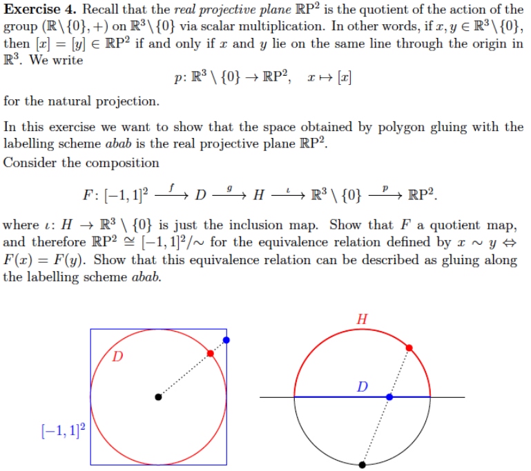 Exercise 4. Recall that the real projective plane RP2 | Chegg.com