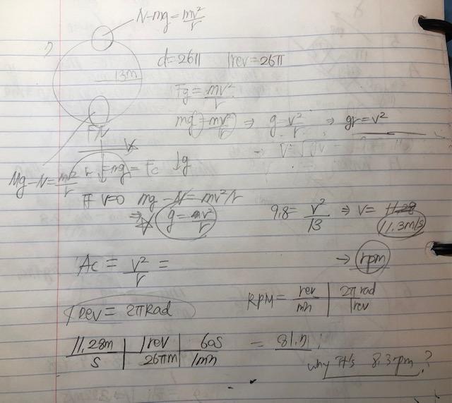 Solved How many revolutions per minute would a 26 m-diameter | Chegg.com