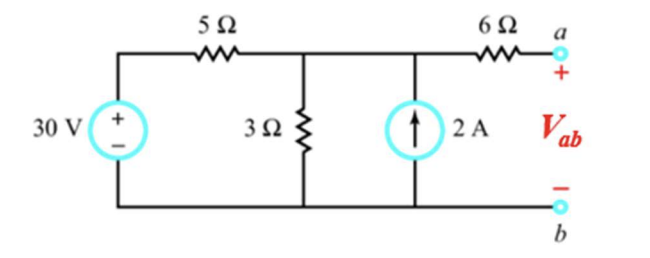 Solved Determine the voltage Vab in the circuit shown using | Chegg.com