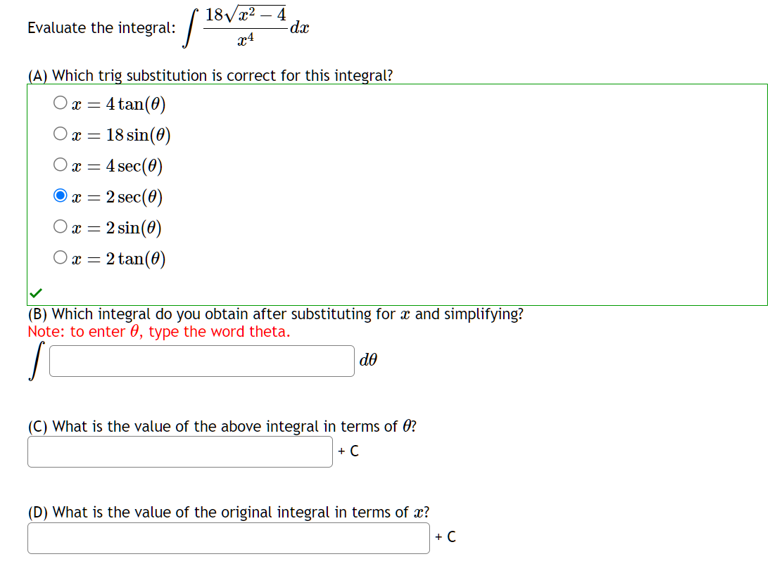 Solved evaluate the integral: \int | Chegg.com