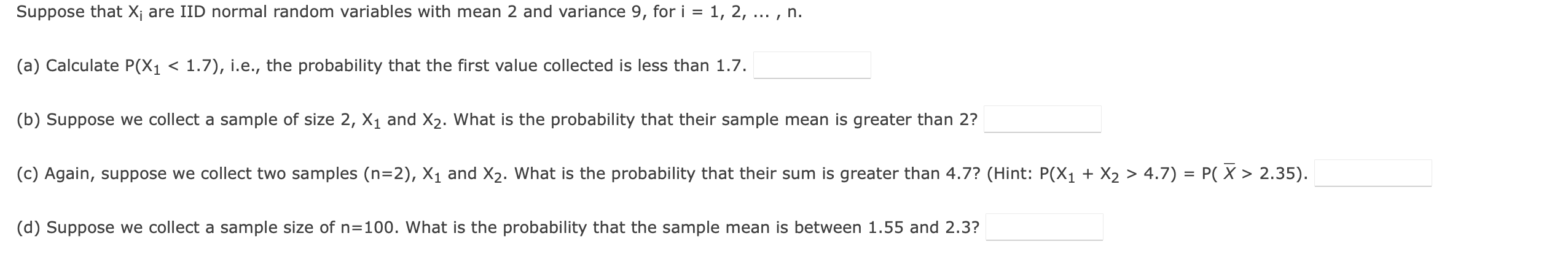 Solved Suppose that X₁ are IID normal random variables with | Chegg.com