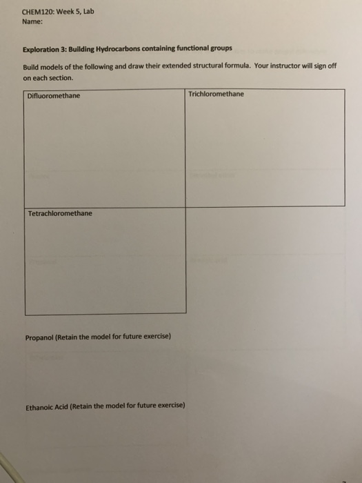 Solved CHEM120: Week 5, Lab Name: Exploration 3: Building | Chegg.com
