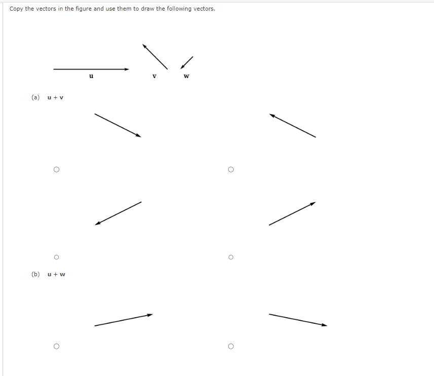 Solved Copy the vectors in the figure and use them to draw | Chegg.com