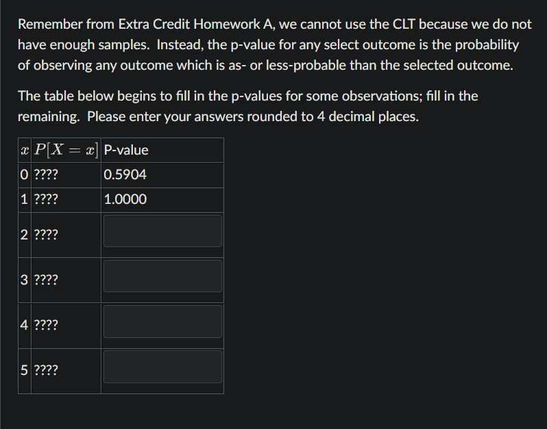 Solved Remember from Extra Credit Homework A, we cannot use | Chegg.com