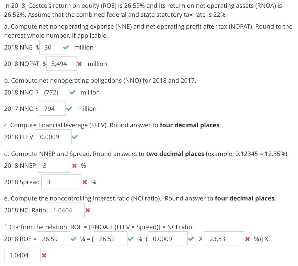 Solved Direct Computation of Nonoperating Return with | Chegg.com