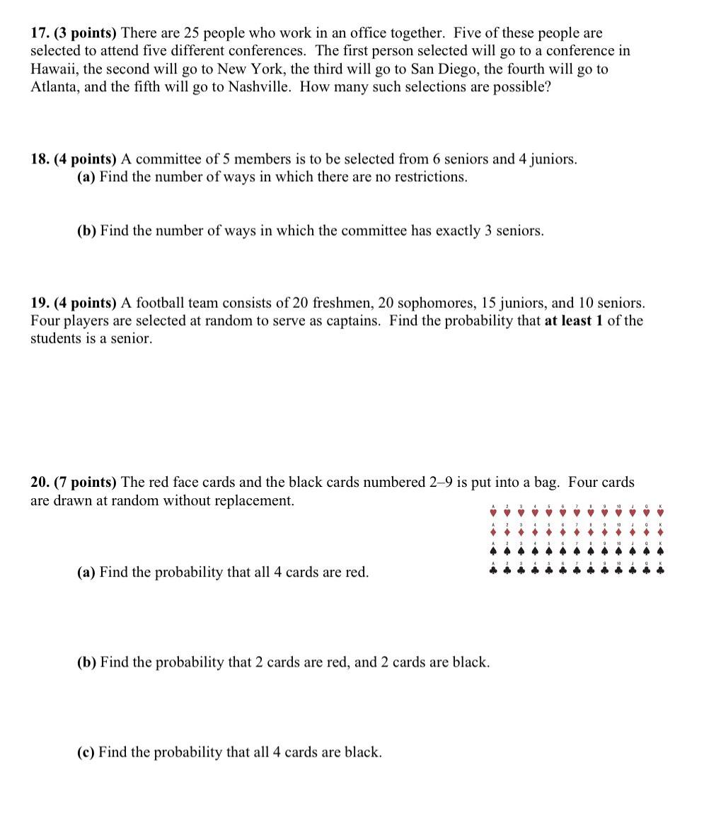 Solved 17. (3 points) There are 25 people who work in an | Chegg.com