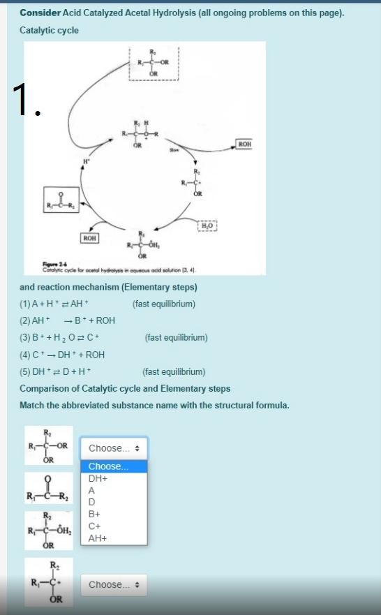 Solved Consider Acid Catalyzed Acetal Hydrolysis (all | Chegg.com