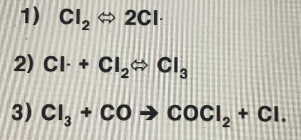 Solved The reaction generating Phosgene (COCl2) from Cl2 and | Chegg.com