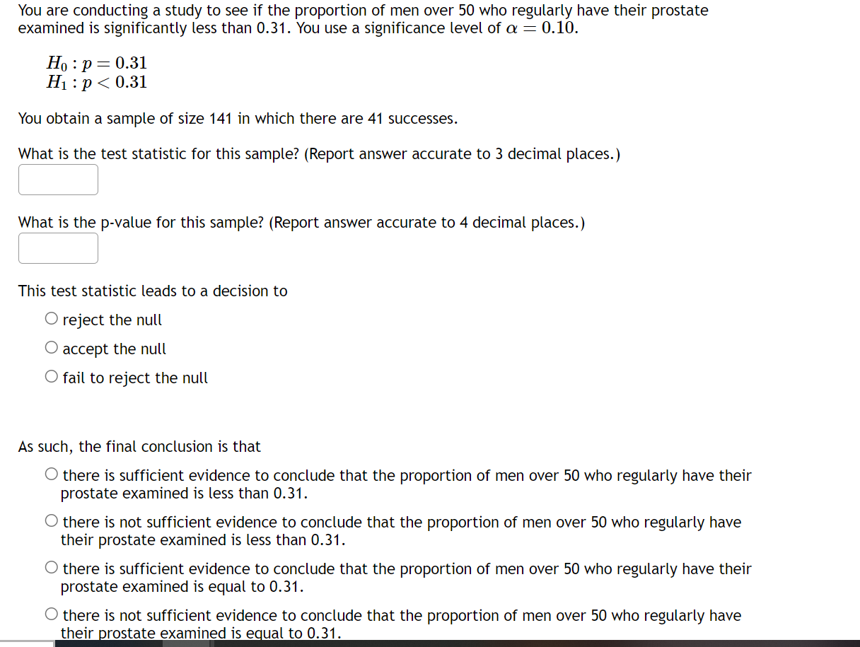 Solved You are conducting a study to see if the proportion | Chegg.com