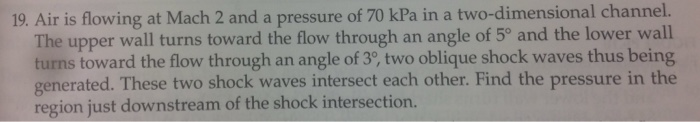 19. Air is flowing at Mach 2 and a pressure of 70 kPa | Chegg.com