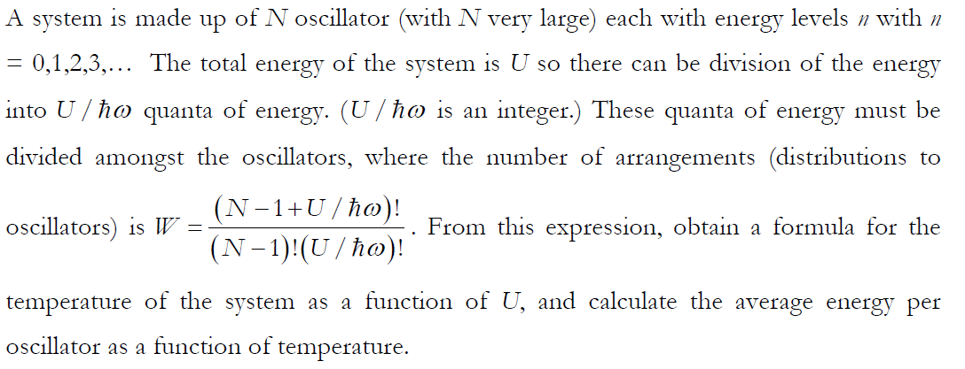 Solved A system is made up of N oscillator (with N very | Chegg.com