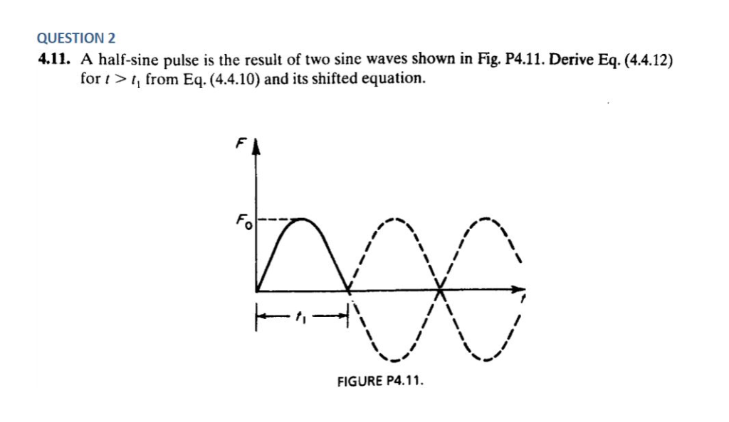QUESTION 2 4.11. A half-sine pulse is the result of | Chegg.com QUESTION 2 4.11. A half-sine pulse is the result of | Chegg.com