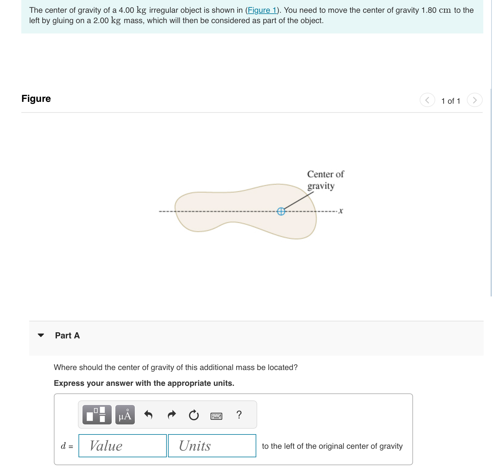Solved The center of gravity of a 4.00 kg irregular object | Chegg.com