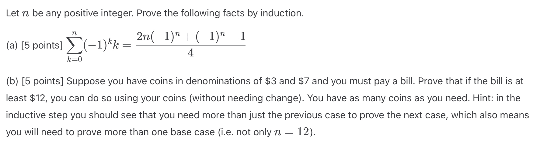 Solved Let n be any positive integer. Prove the following | Chegg.com