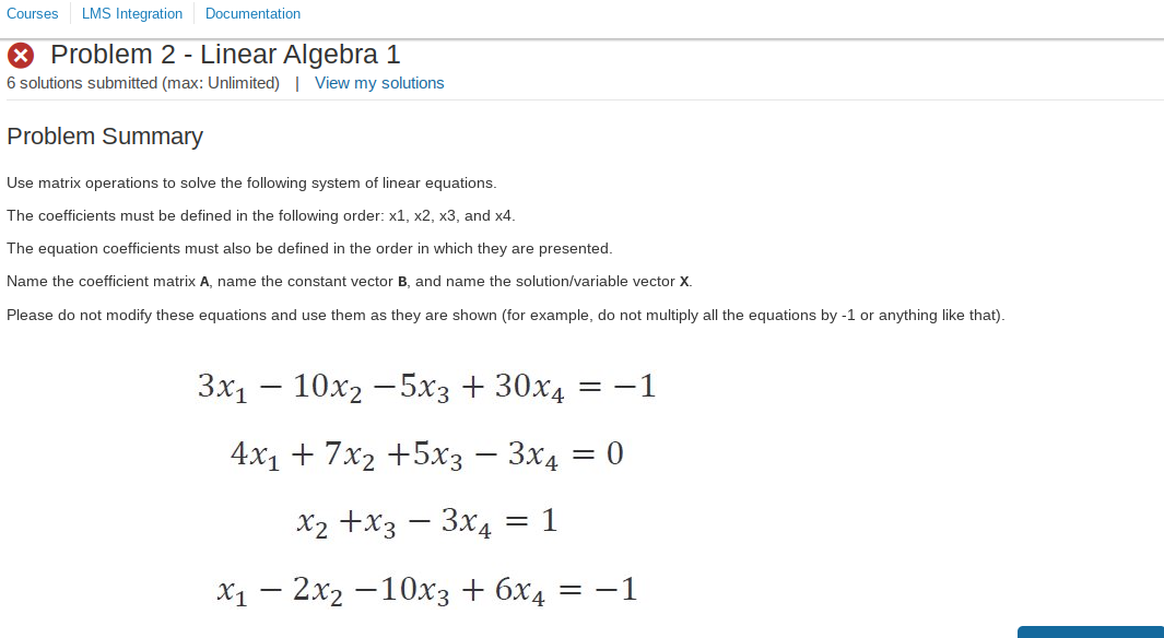 Solved Courses LMS Integration Documentation Problem 2 - | Chegg.com