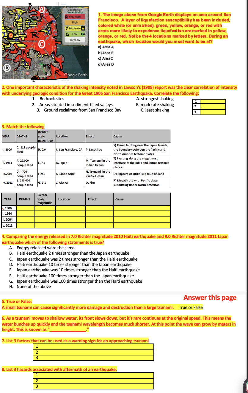 Solved 1. The image above from Google Earth displays an area | Chegg.com