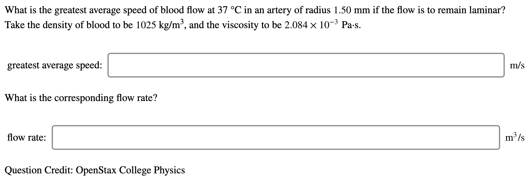 Solved What is the greatest average speed of blood flow at | Chegg.com