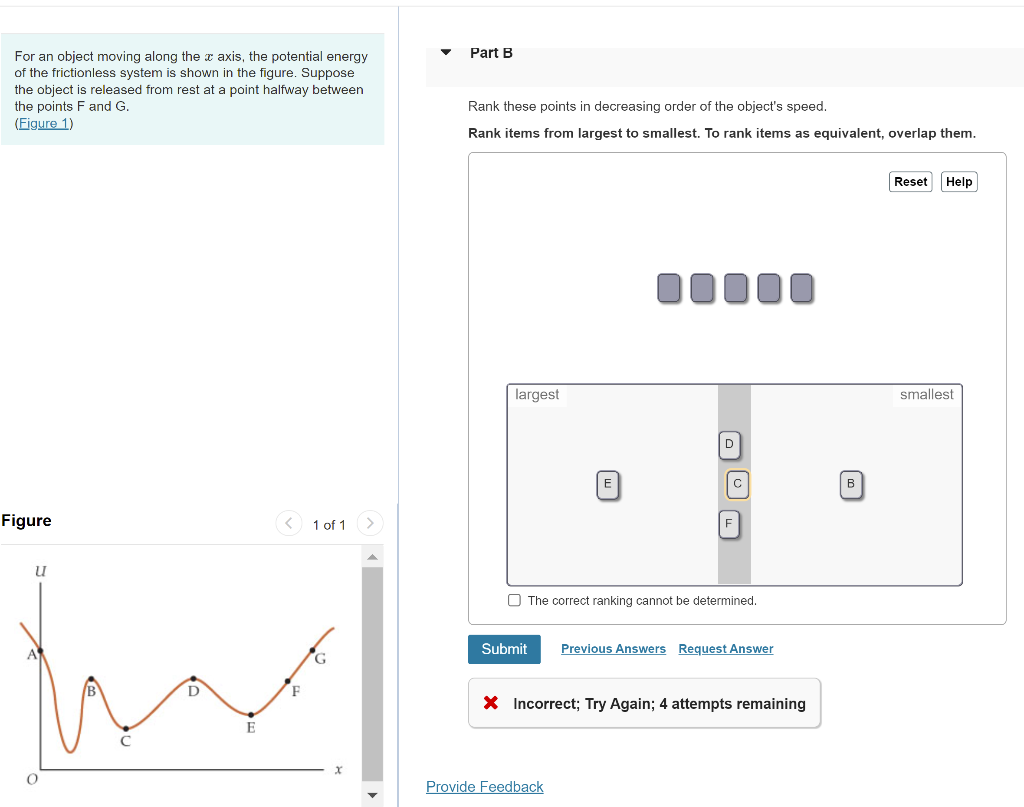 Solved Part B For an object moving along the x axis, the | Chegg.com