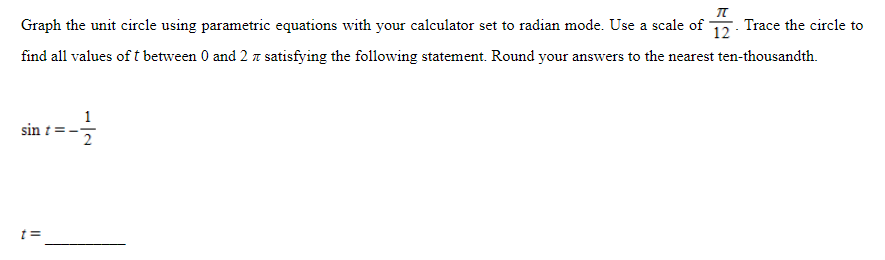 Solved TT Graph the unit circle using parametric equations | Chegg.com