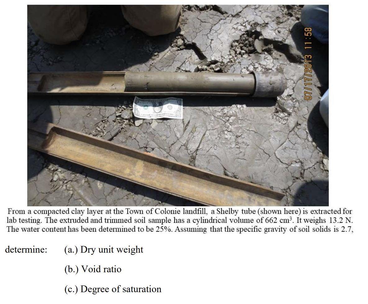 Solved 07/17/2013 11:58 From a compacted clay layer at the | Chegg.com