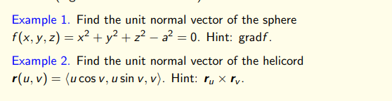 Solved Example 1. Find the unit normal vector of the sphere | Chegg.com