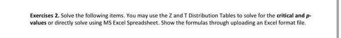 Solved Exercises 2. Solve the following items. You may use | Chegg.com