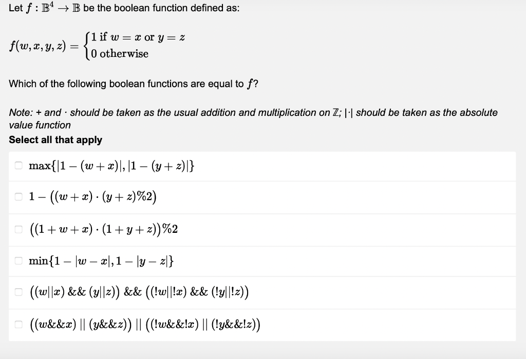 Solved Let f:B4→B be the boolean function defined as: | Chegg.com