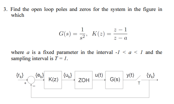 Solved 3. Find the open loop poles and zeros for the system | Chegg.com