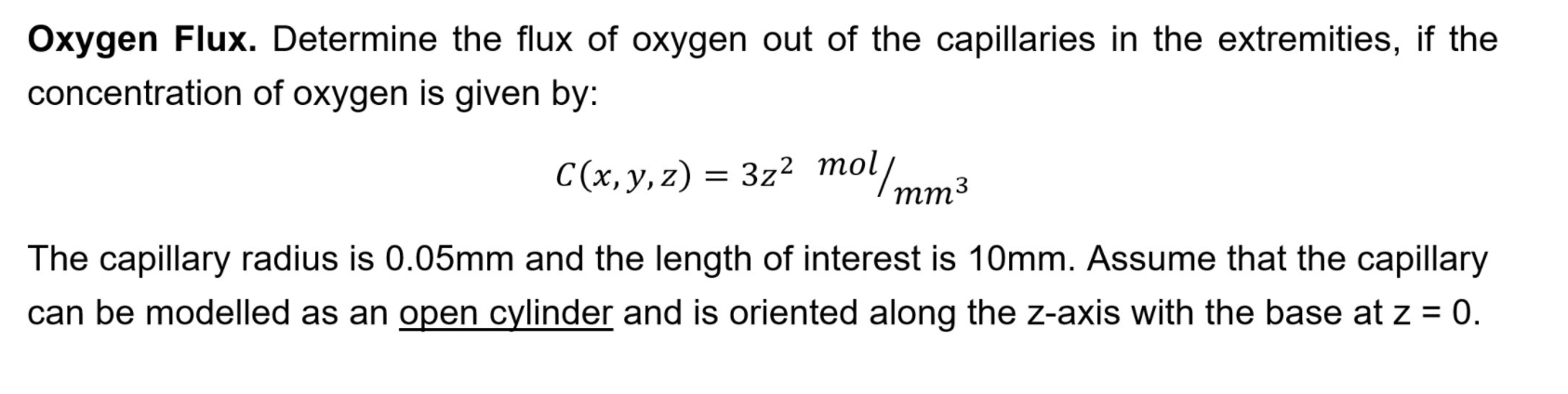 Solved Oxygen Flux. Determine the flux of oxygen out of the | Chegg.com