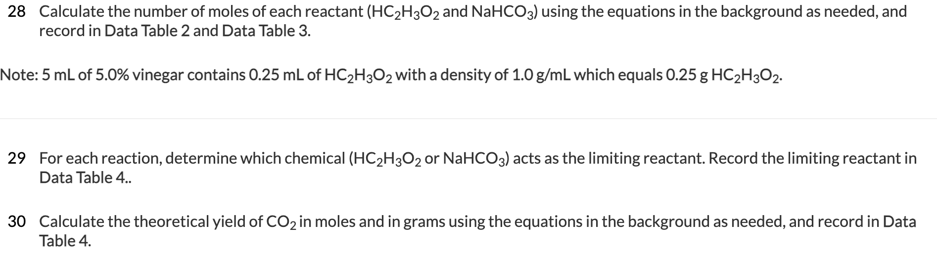 Solved 28 Calculate the number of moles of each reactant | Chegg.com