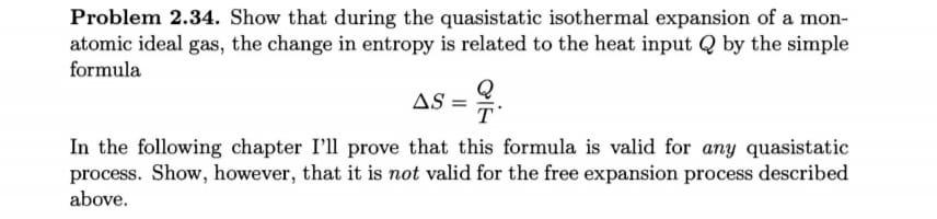 Solved Problem 2.34. Show that during the quasistatic | Chegg.com