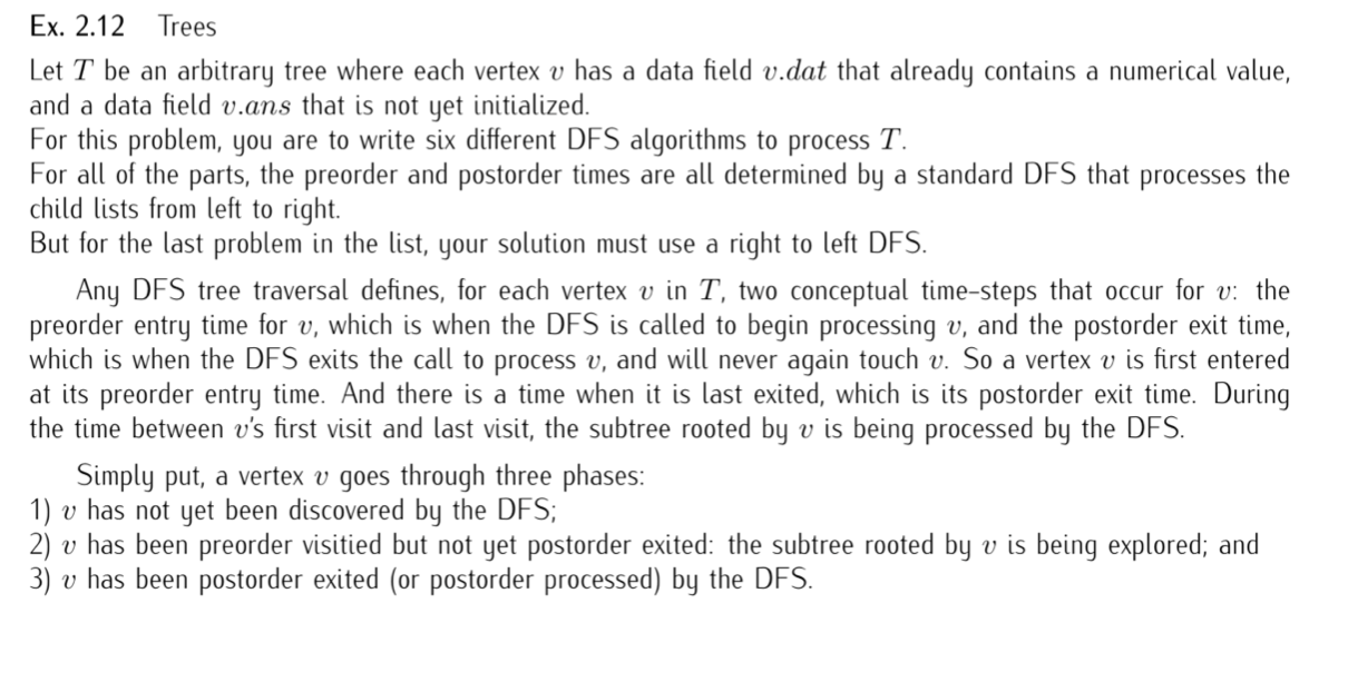 Solved Ex. 2.12 Irees Let T be an arbitrary tree where each | Chegg.com