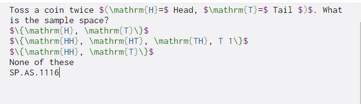 Solved Toss a coin twice $(\mathrm{H}=$ Head, $\mathrm{T}=$ | Chegg.com