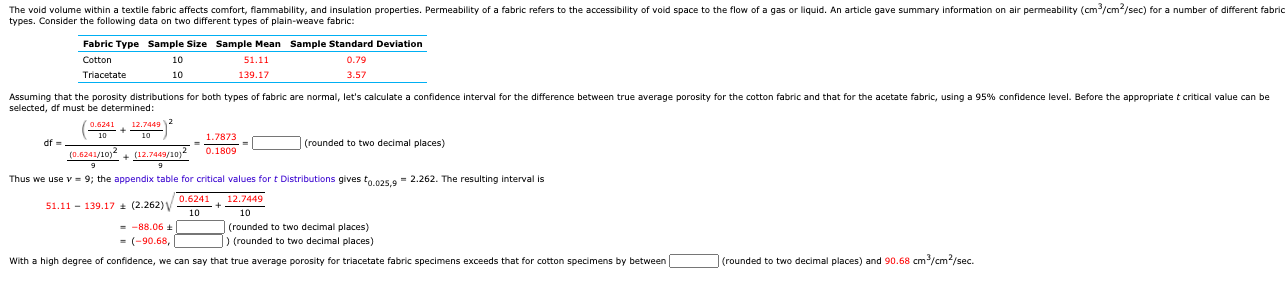 Solved The void volume within a textile fabric affects | Chegg.com