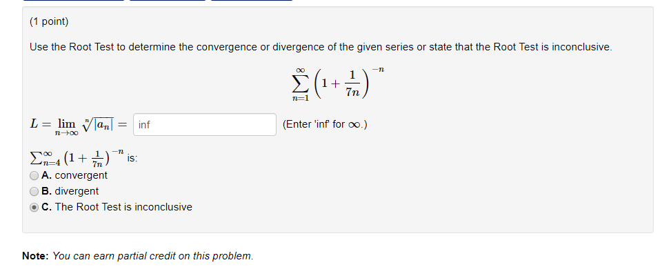 Solved Use the Root Test to determine the convergence or | Chegg.com