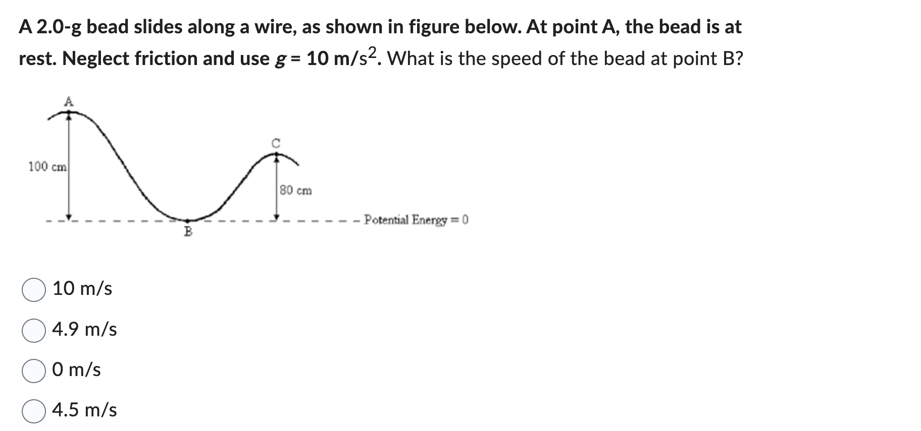 Solved A 2.0-g bead slides along a wire, as shown in figure | Chegg.com