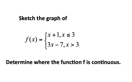 Solved Sketch the graph of f(x) (x+1, x s 3 3x - 7,x > 3 | Chegg.com